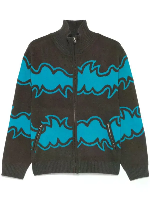 BLUEMARBLE Jacquard Zip-up Cardigan
