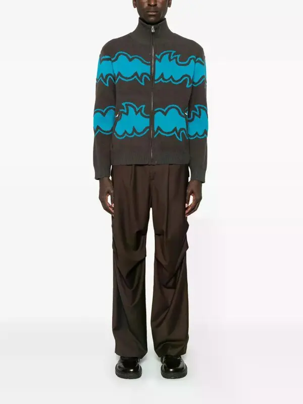 BLUEMARBLE Jacquard Zip-up Cardigan