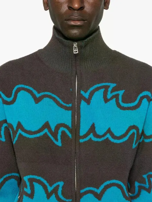 BLUEMARBLE Jacquard Zip-up Cardigan