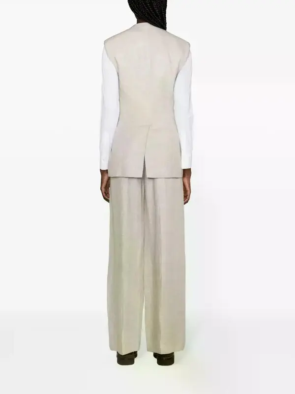 Brunello Cucinelli Sleeveless Blazer With Metallic Threading
