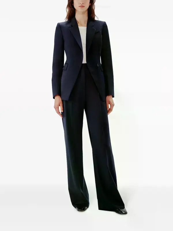 Another Tomorrow Double-breasted Merino Wool Blazer