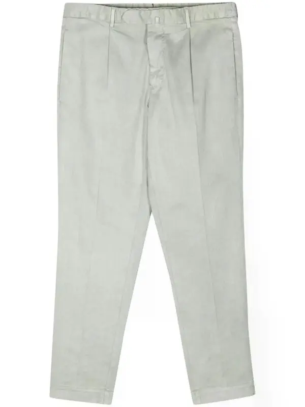 DELL'OGLIO Pleated Tapered-leg Trousers - Green
