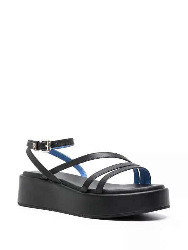 Tommy Hilfiger Leather Platform Sandals - Black