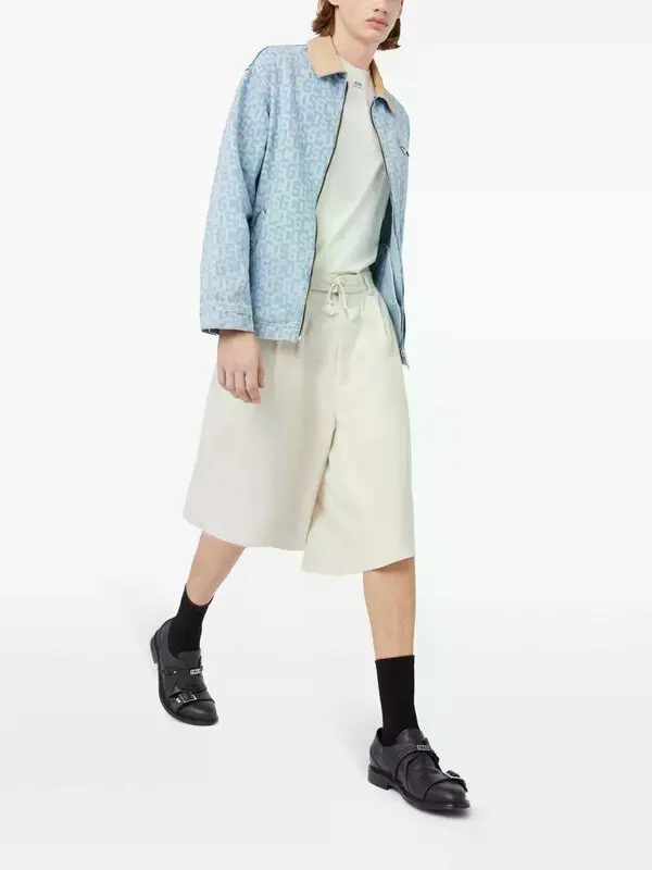 Gcds Logo-embroidered Pleated Bermuda Shorts