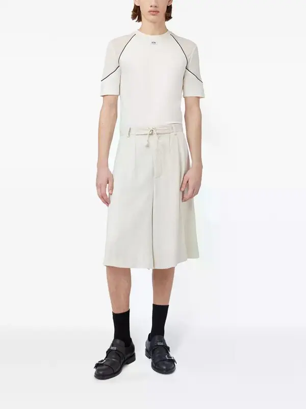Gcds Logo-embroidered Pleated Bermuda Shorts