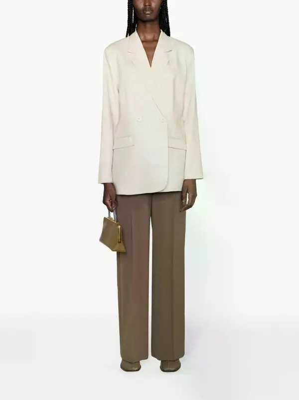 GESTUZ Double-breasted Lyocell-blend Blazer - Neutrals