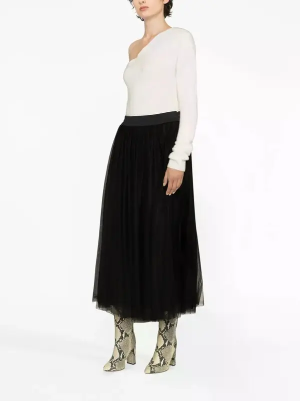 Fabiana Filippi Layered Tulle Midi Skirt - Black