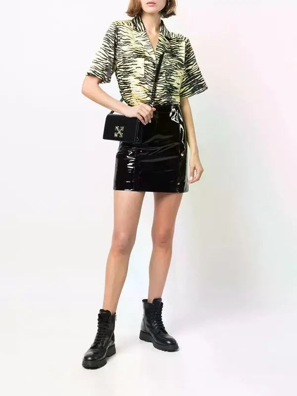 MANOKHI High-waisted Vinyl Leather Mini Skirt