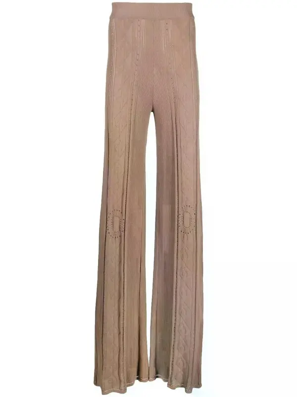 MARINE SERRE Pointelle Knit Flared Trousers