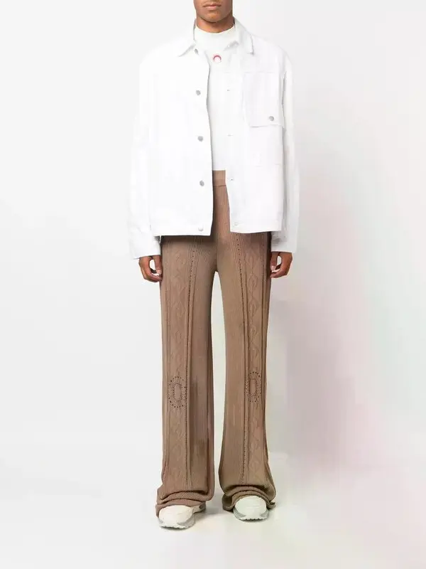MARINE SERRE Pointelle Knit Flared Trousers