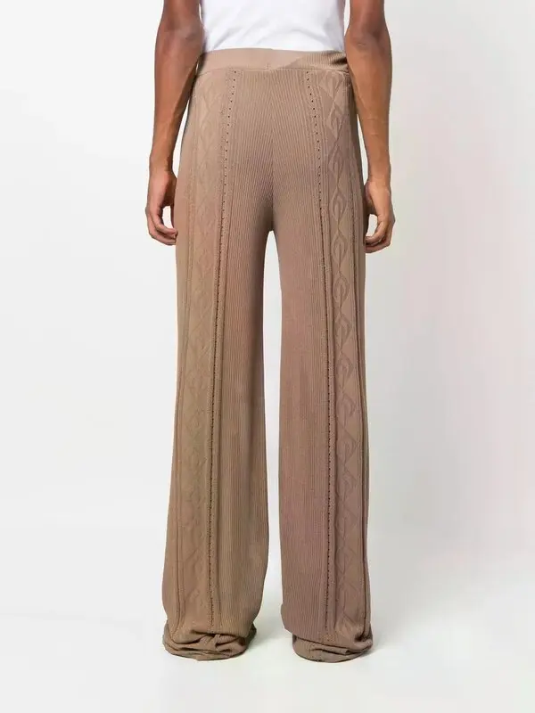 MARINE SERRE Pointelle Knit Flared Trousers