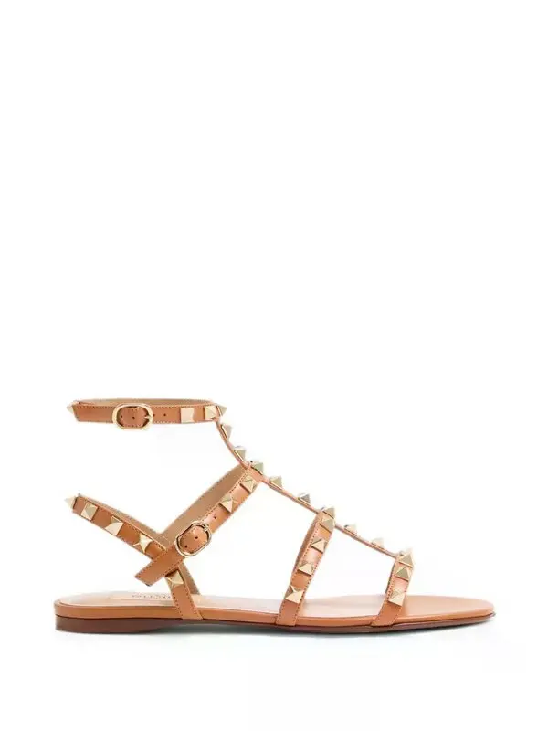 Valentino Garavani Rockstud Strappy Sandals - Brown