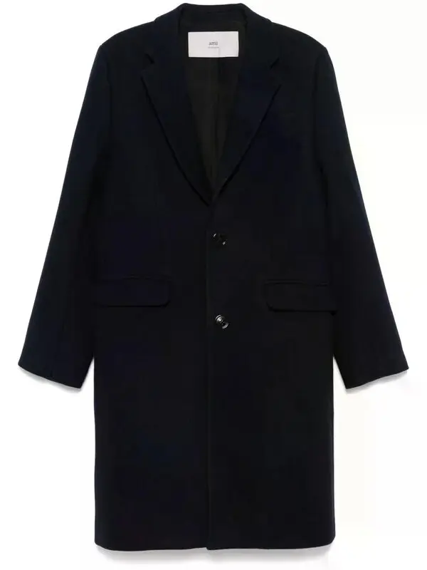 AMI Paris Single-breasted Virgin Wool Coat