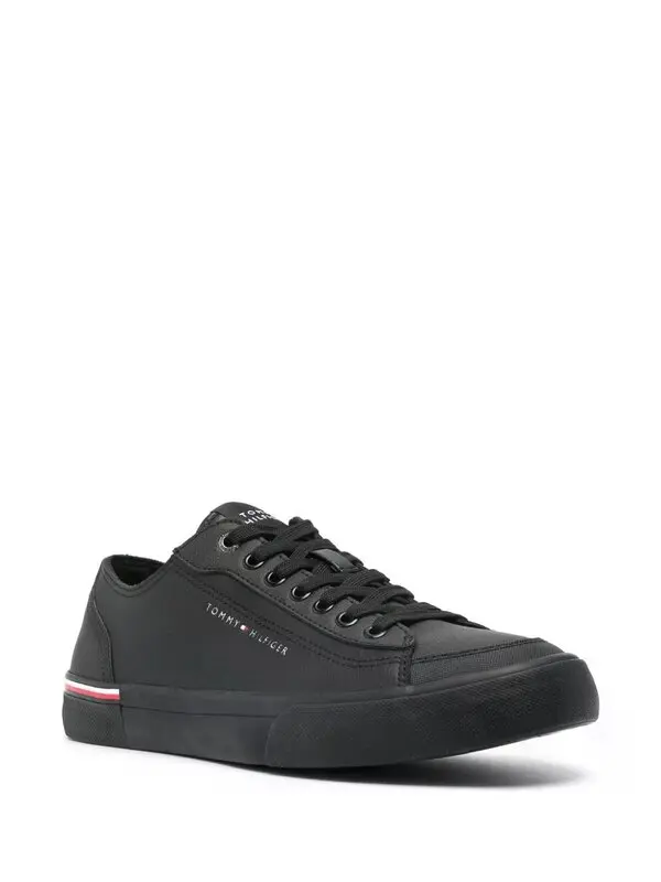 Tommy Hilfiger Logo Print Leather Sneakers