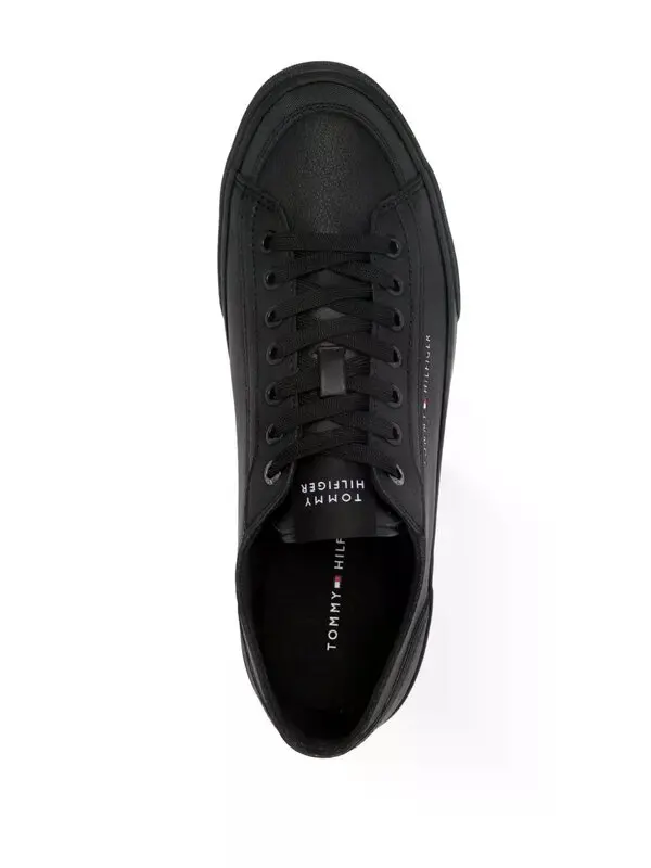 Tommy Hilfiger Logo Print Leather Sneakers