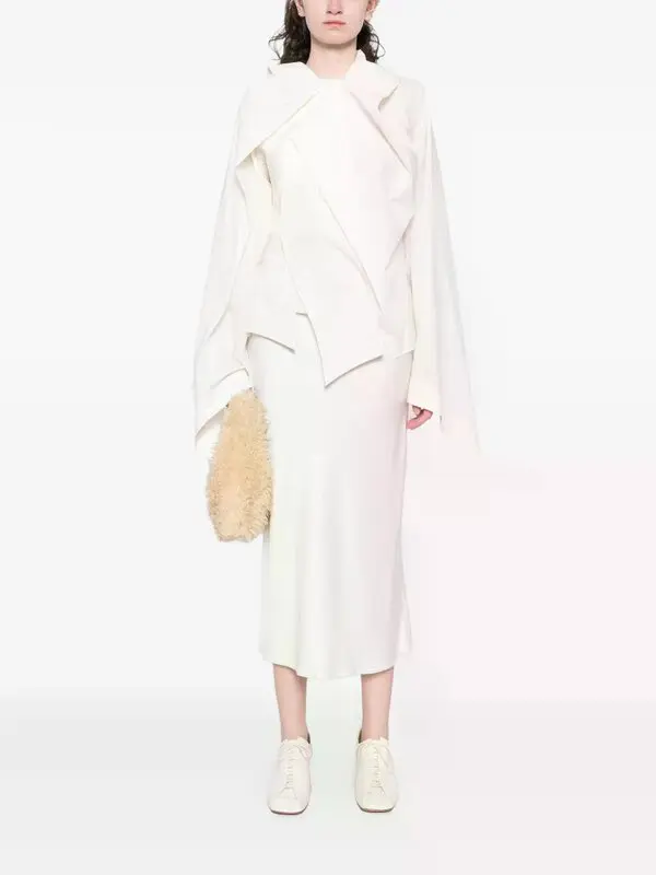 YEHUAFAN Asymmetric Cotton-silk Shirt