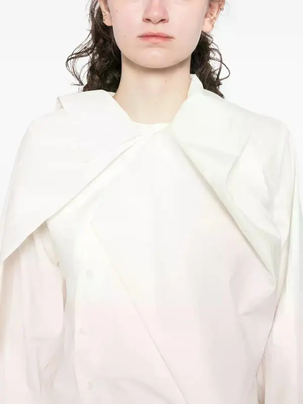 YEHUAFAN Asymmetric Cotton-silk Shirt