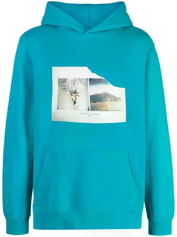 Zadig&Voltaire Sanchi Cotton Hoodie With Photograph Print - Blue