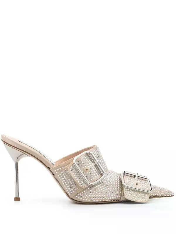 Giuseppe Di Morabito 100mm Crystal-embellished Pointed-toe Mules - Neutrals