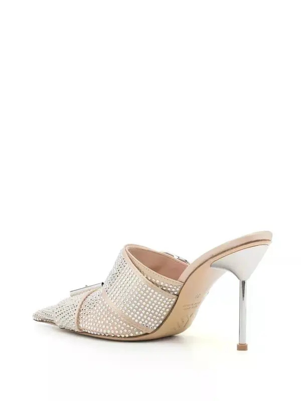 Giuseppe Di Morabito 100mm Crystal-embellished Pointed-toe Mules - Neutrals