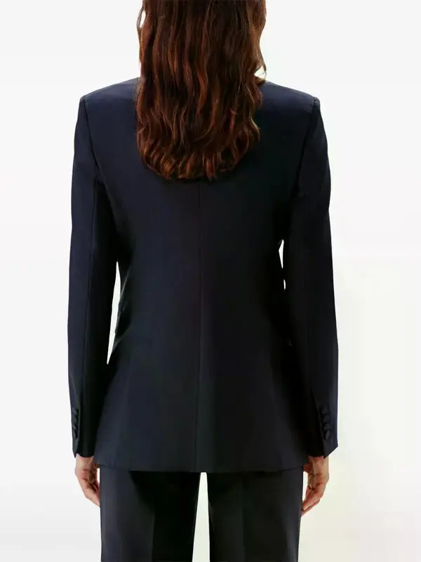 Another Tomorrow Double-breasted Merino Wool Blazer - Blue