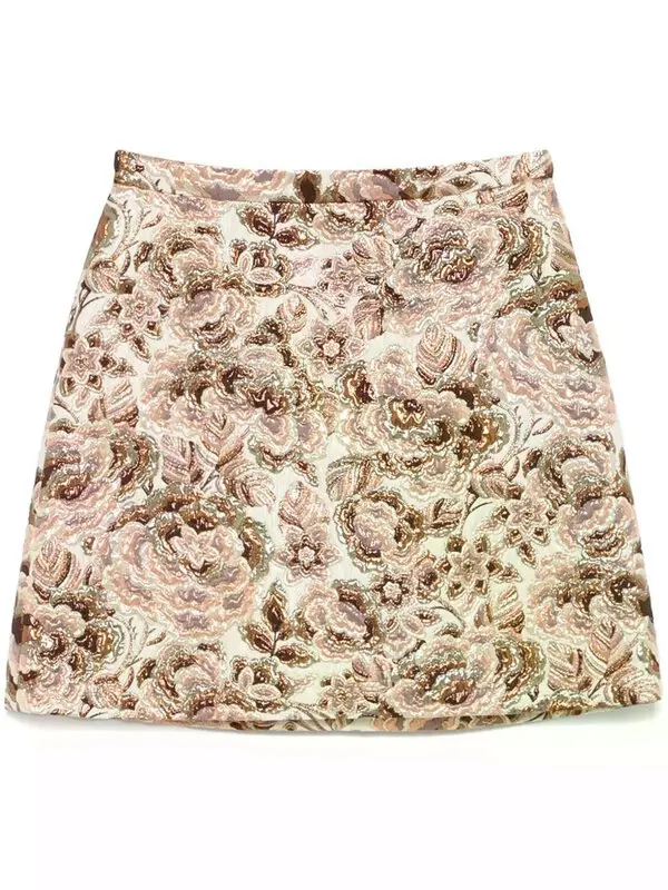 Valentino Garavani Matelassé Floral Mini Skirt - Neutrals