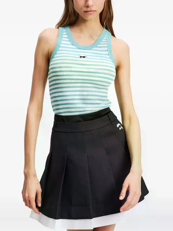 Karl Lagerfeld Ribbed Striped Tank Top