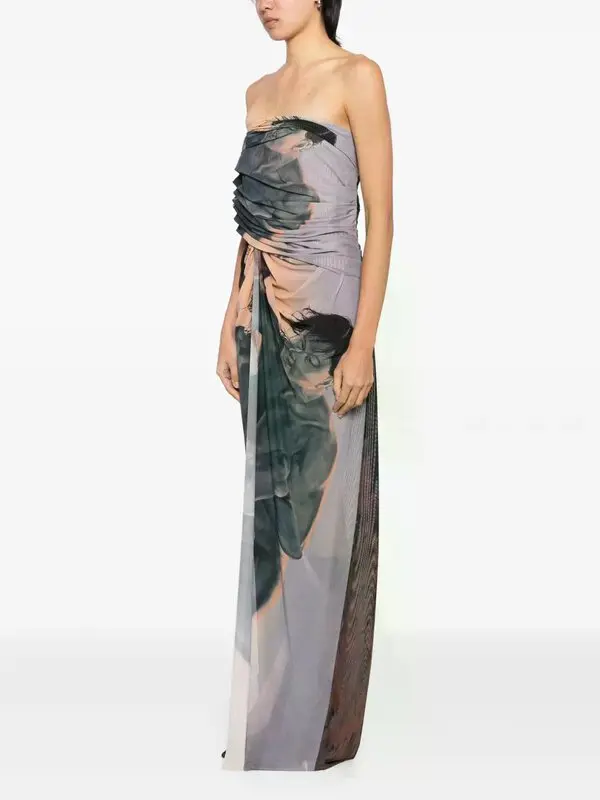 SANKUANZ Mesh Draped Skirt