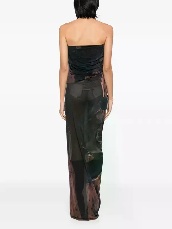 SANKUANZ Mesh Draped Skirt