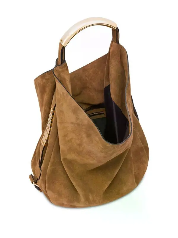 Moschino Medium Handle Me Leather Shoulder Bag - Brown
