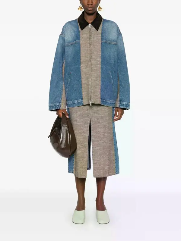 Stella McCartney Tweed Denim Midi Skirt