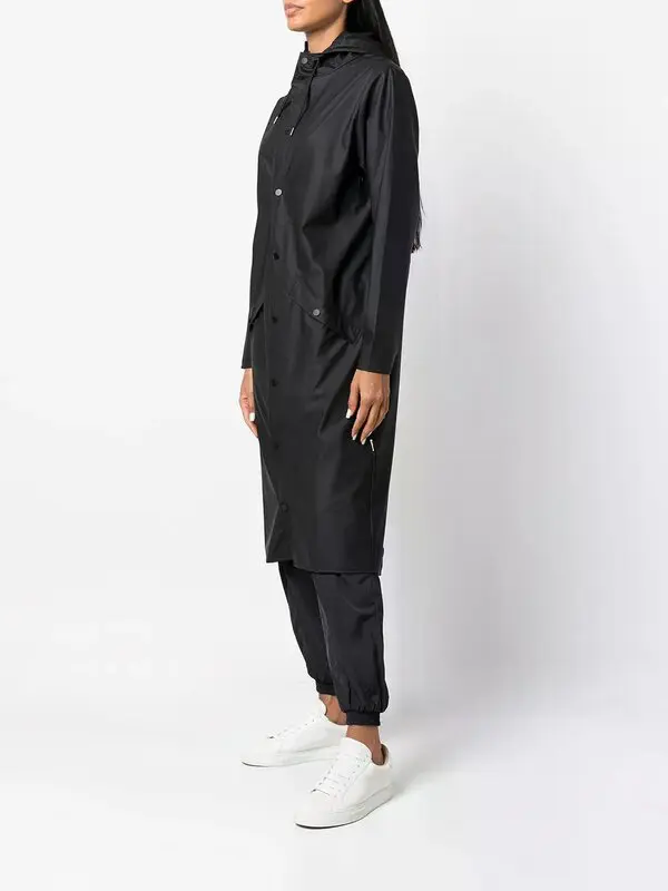 Rains Long Drawstring-hood Raincoat