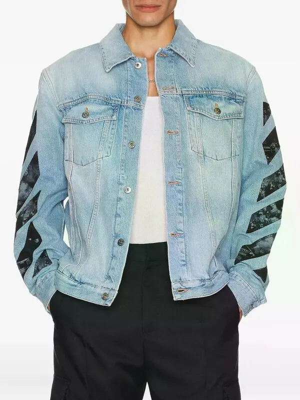Off-White Denim Jacket With Arrows Graphic