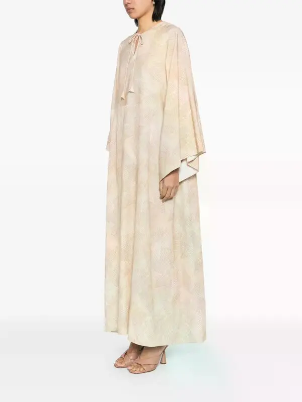 BAMBAH Moza Kaftan With Graphic Print - Neutrals