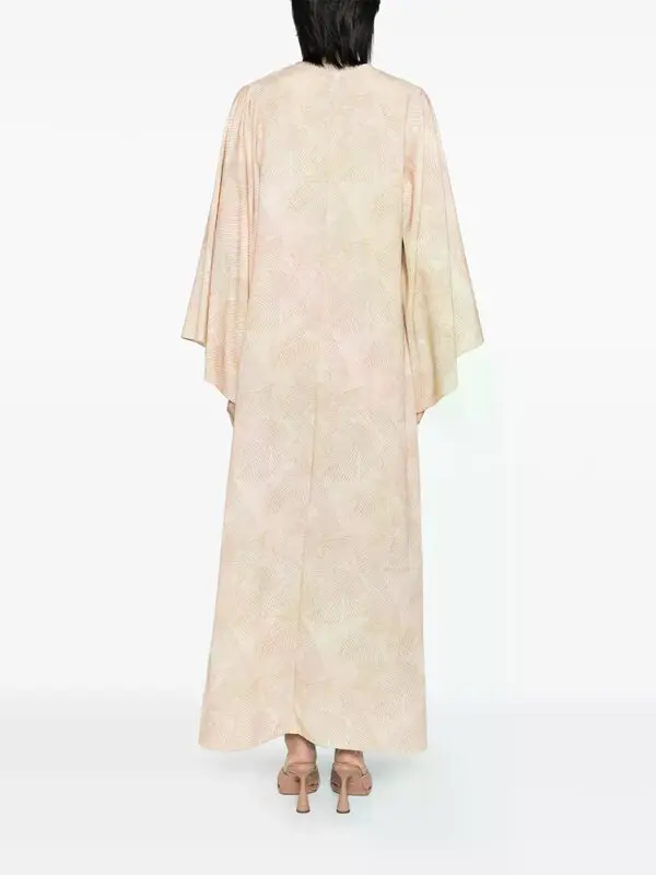 BAMBAH Moza Kaftan With Graphic Print - Neutrals