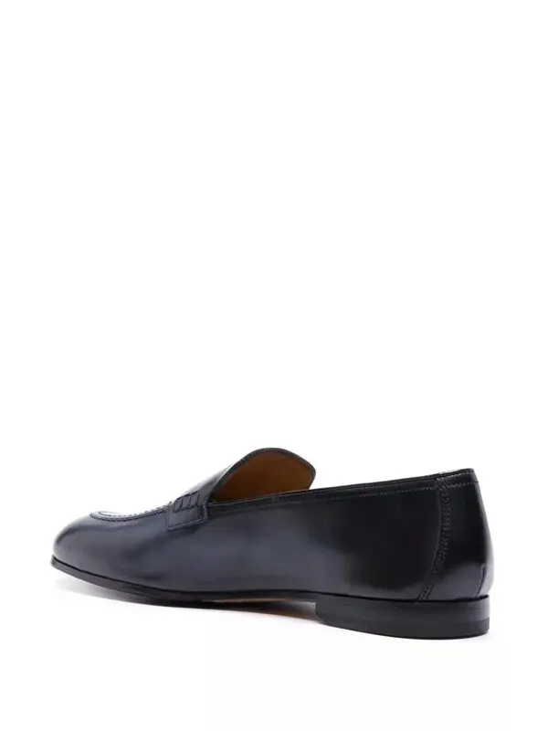 DOUCAL'S Penny Slot Patent Leather Loafers - Blue