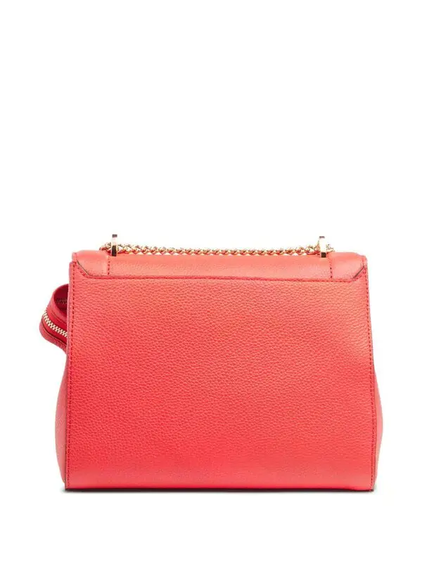 LANCEL Medium Grained Leather Cross-body Bag With Chain Strap - Red