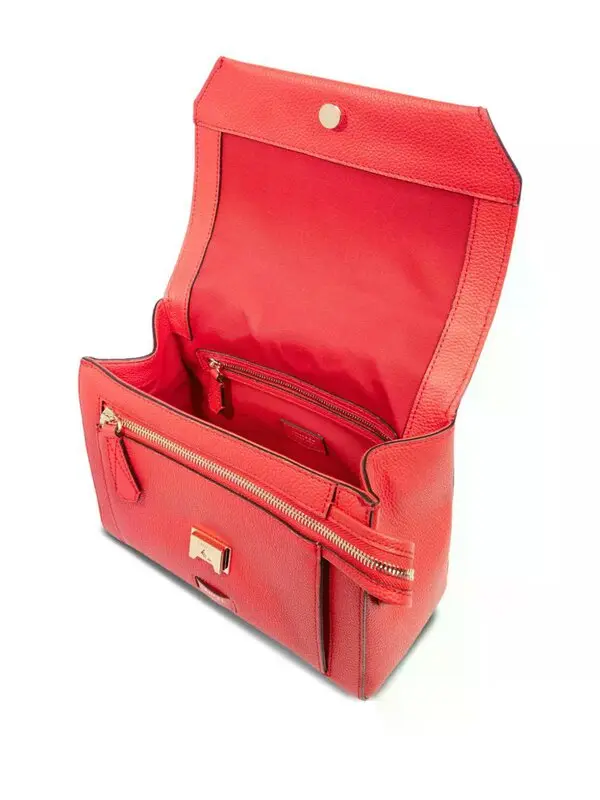 LANCEL Medium Grained Leather Cross-body Bag With Chain Strap - Red