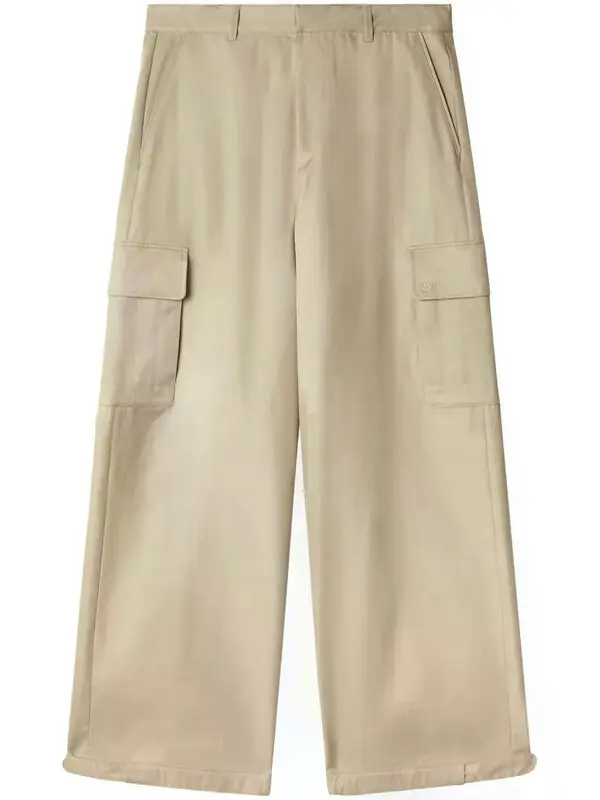 Off-White Cotton Cargo Trousers