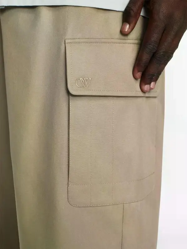 Off-White Cotton Cargo Trousers