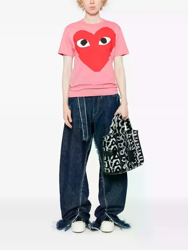 Play Comme Des Garcon Cotton Heart Print T-shirt - Pink