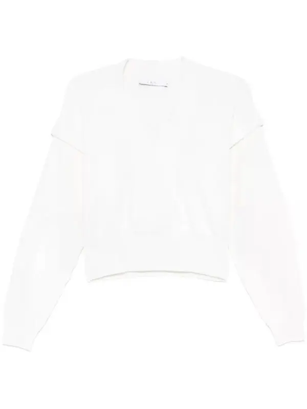 IRO PARIS Azura Wool Blend V-neck Sweater - Neutrals