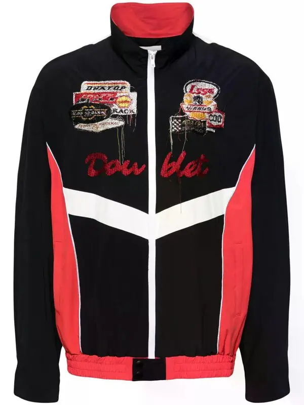 DOUBLET Panelled Track Jacket With Badge Detailing - Black