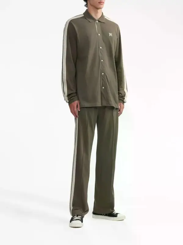 Palm Angels Monogram-embroidered Cotton Shirt - Brown
