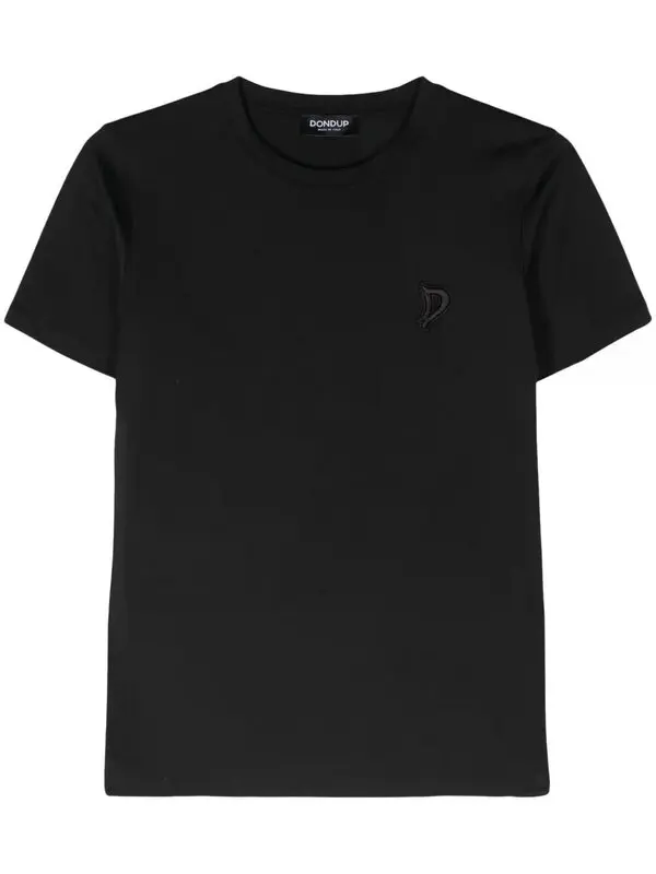 DONDUP Logo-embroidered Cotton T-shirt - Black