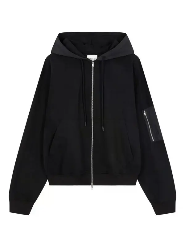 STUDIO TOMBOY Zip-up Hooded Sweatshirt With Contrast Panelling
