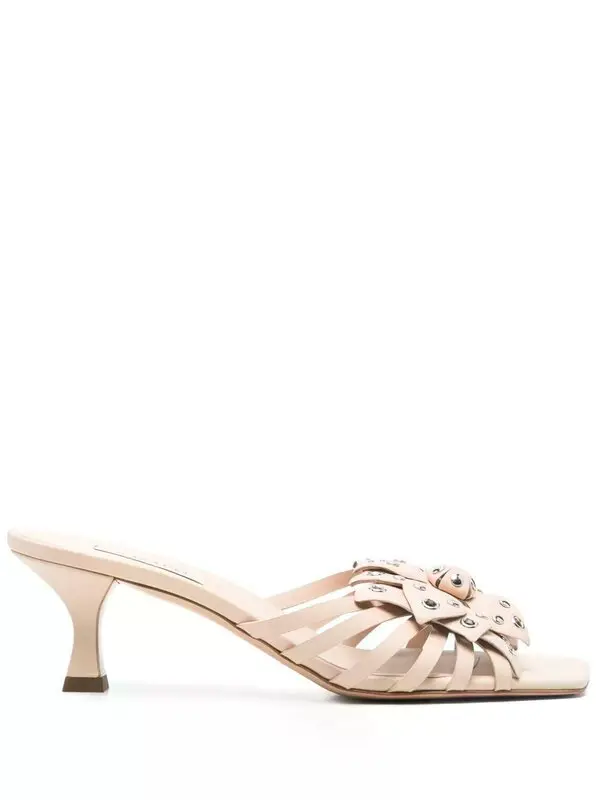 Casadei Floral Appliqué Sandals - Neutrals