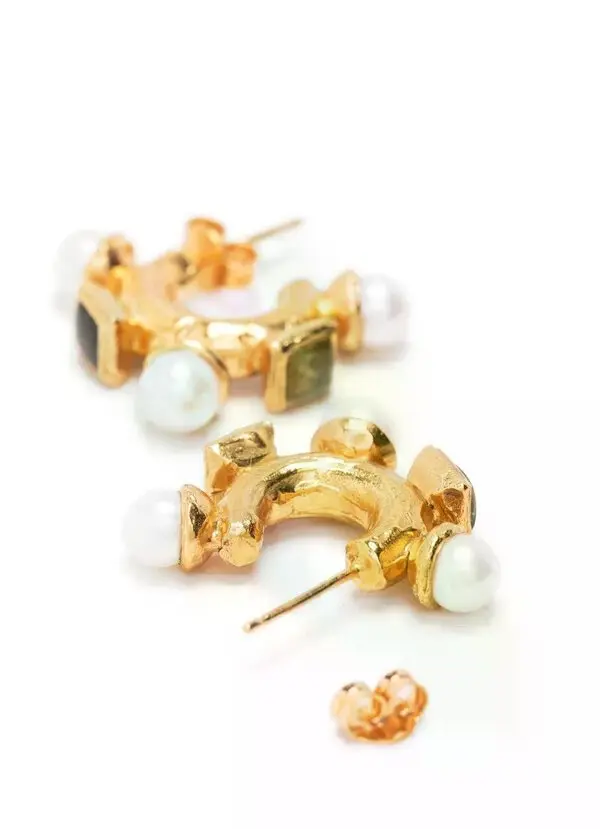 ALIGHIERI The Traveller's Path Hoop Earrings In Plated Bronze
