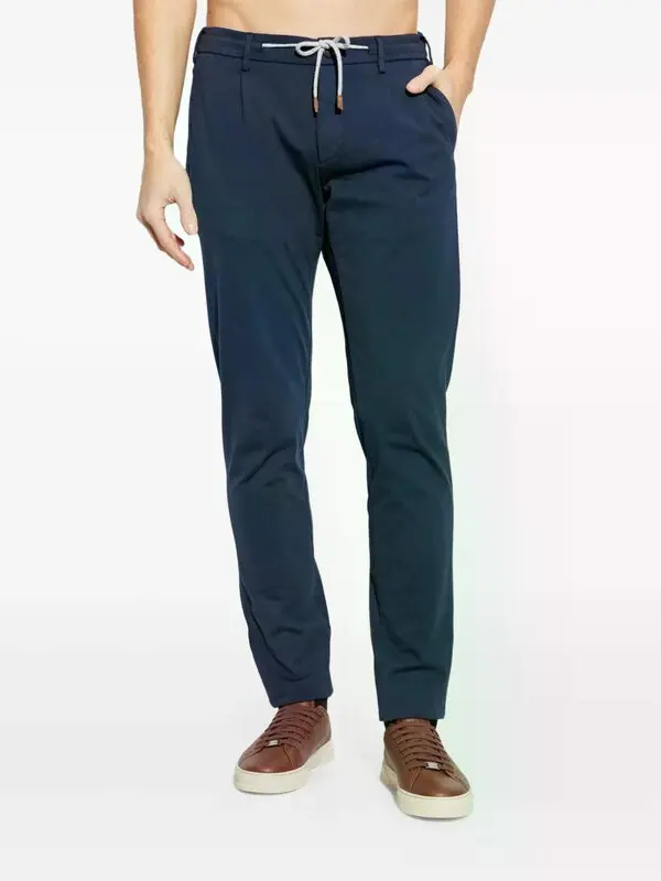 Eleventy Drawstring Chino Trousers - Blue