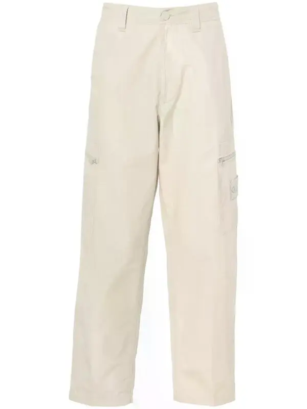 Stone Island Wide-leg Gabardine Trousers - Neutrals